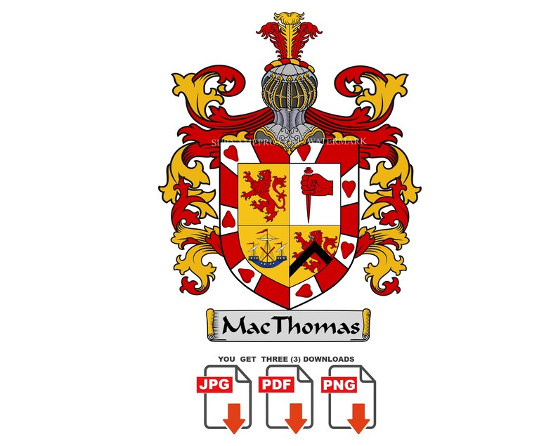Family Crest Coat of Arms: Medieval Heraldry Art (digital Download PDF ...
