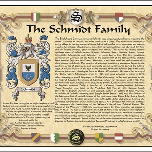 Family Crest Coat of Arms Print: Surname Origin (PDF Digital Download ...