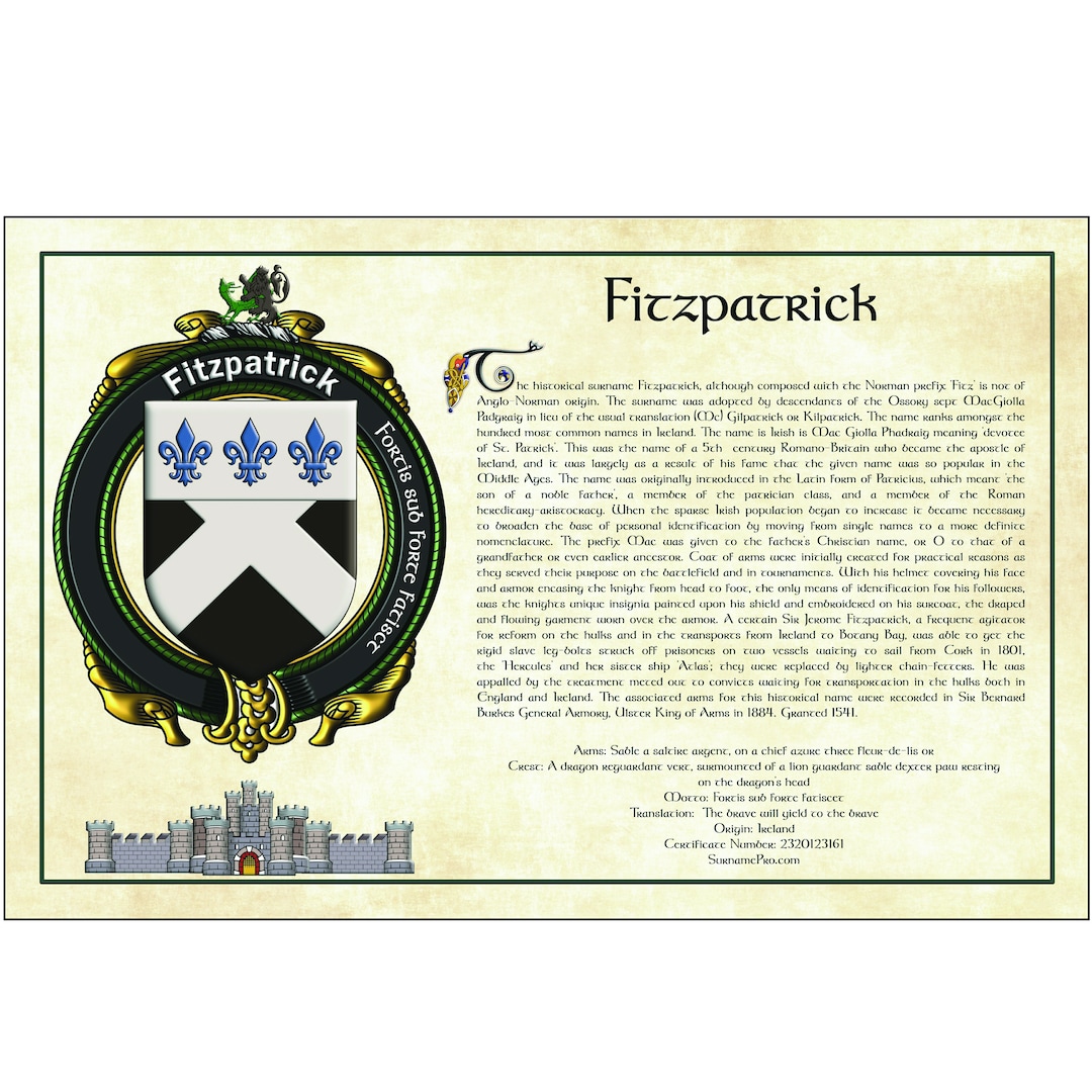 Irish Coat of Arms & Family Name History. Irish Origin Surname With ...