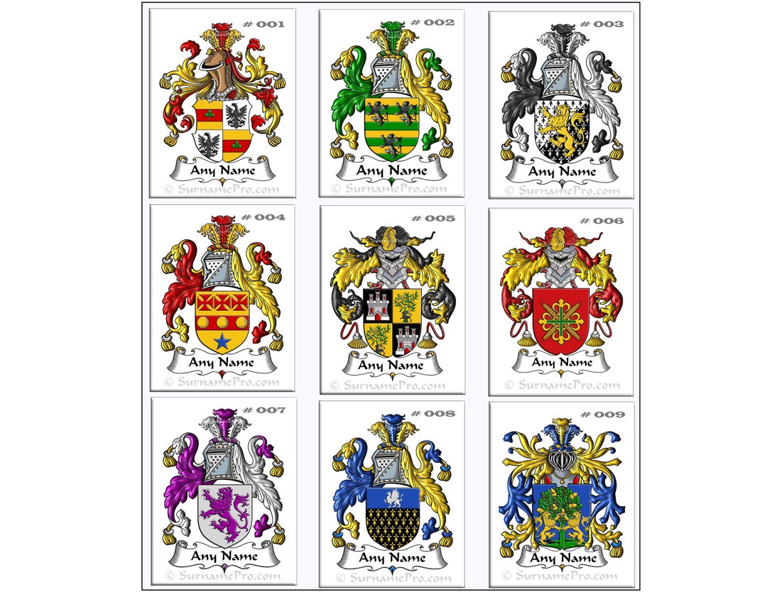 Family Crest Coat of Arms: Personalized Digital Download (9 Styles) - Etsy