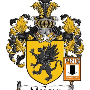 Family Crest Coat of Arms: Surname Origin, Heraldry Art (digital ...