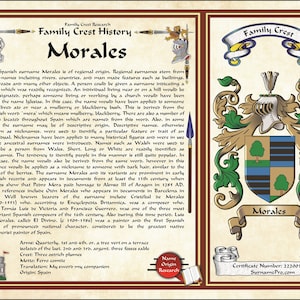 Family Crest Coat of Arms Print: Surname History (8.5x11) - Etsy