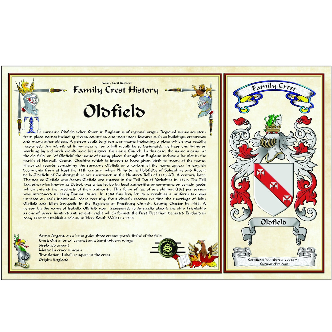 Custom Family Crest Coat of Arms Print: Surname History (11x17) - Etsy