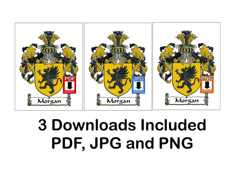 Family Crest Coat of Arms: Surname Origin, Heraldry Art (digital ...