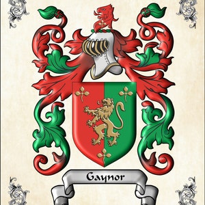 Family Name Coat of Arms Print – Personalized Surname Crest, Genealogy ...