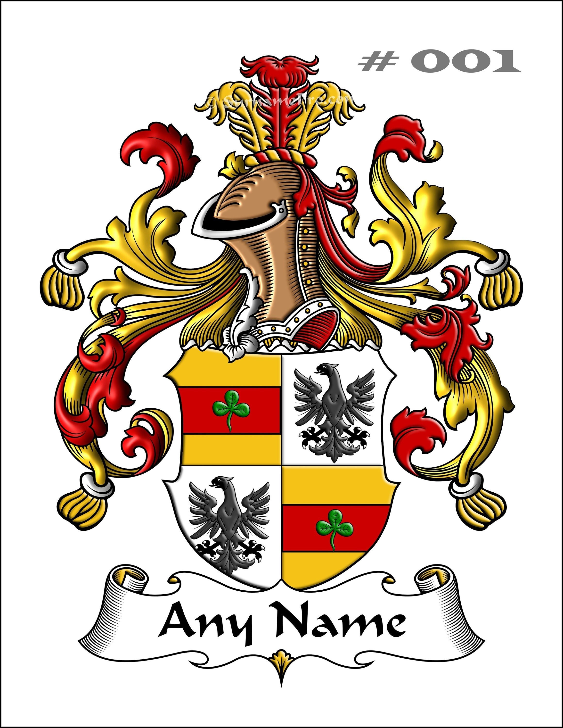 Family Crest Coat of Arms: Personalized Digital Download (9 Styles) - Etsy