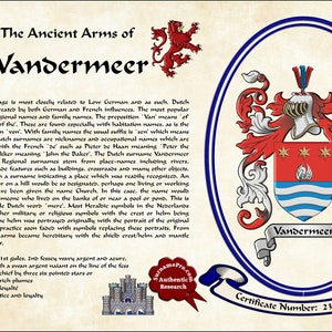 Family Crest Coat of Arms Print: Surname History & Meaning (11x17) - Etsy