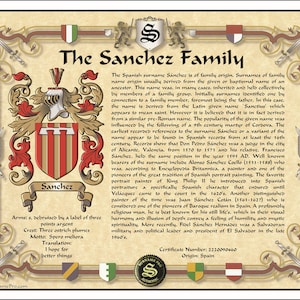 Family Crest Coat of Arms Print: Surname Origin (PDF Digital Download ...