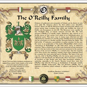 Family Crest Coat of Arms Print: Surname Origin (PDF Digital Download ...