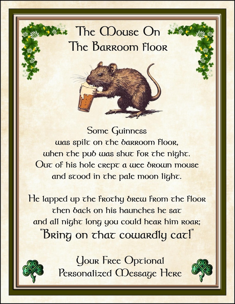 A Mouse on the Barroom Floor - Etsy