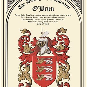 Family Name Coat of Arms: Personalized Heraldry Art Print - Etsy