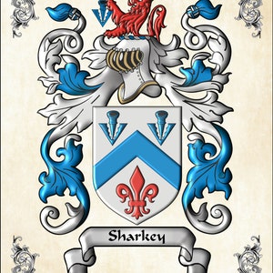 Family Name Coat of Arms Print – Personalized Surname Crest, Genealogy ...