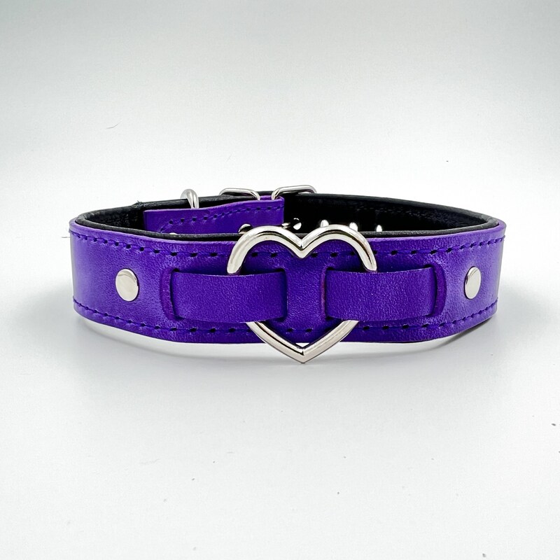 Leather Heart Choker - Etsy