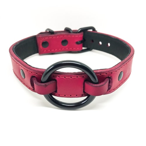 Hand Dyed Red Collar - Etsy