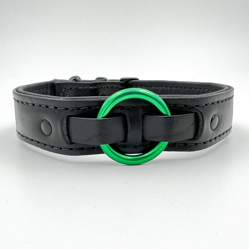 Green Leather Collar - Etsy