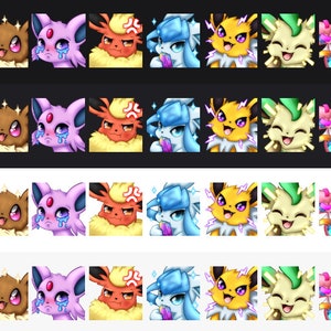 Eeveelution Emotes /wave, Snack, Angry, Blush, Cry, Confident, Hype ...