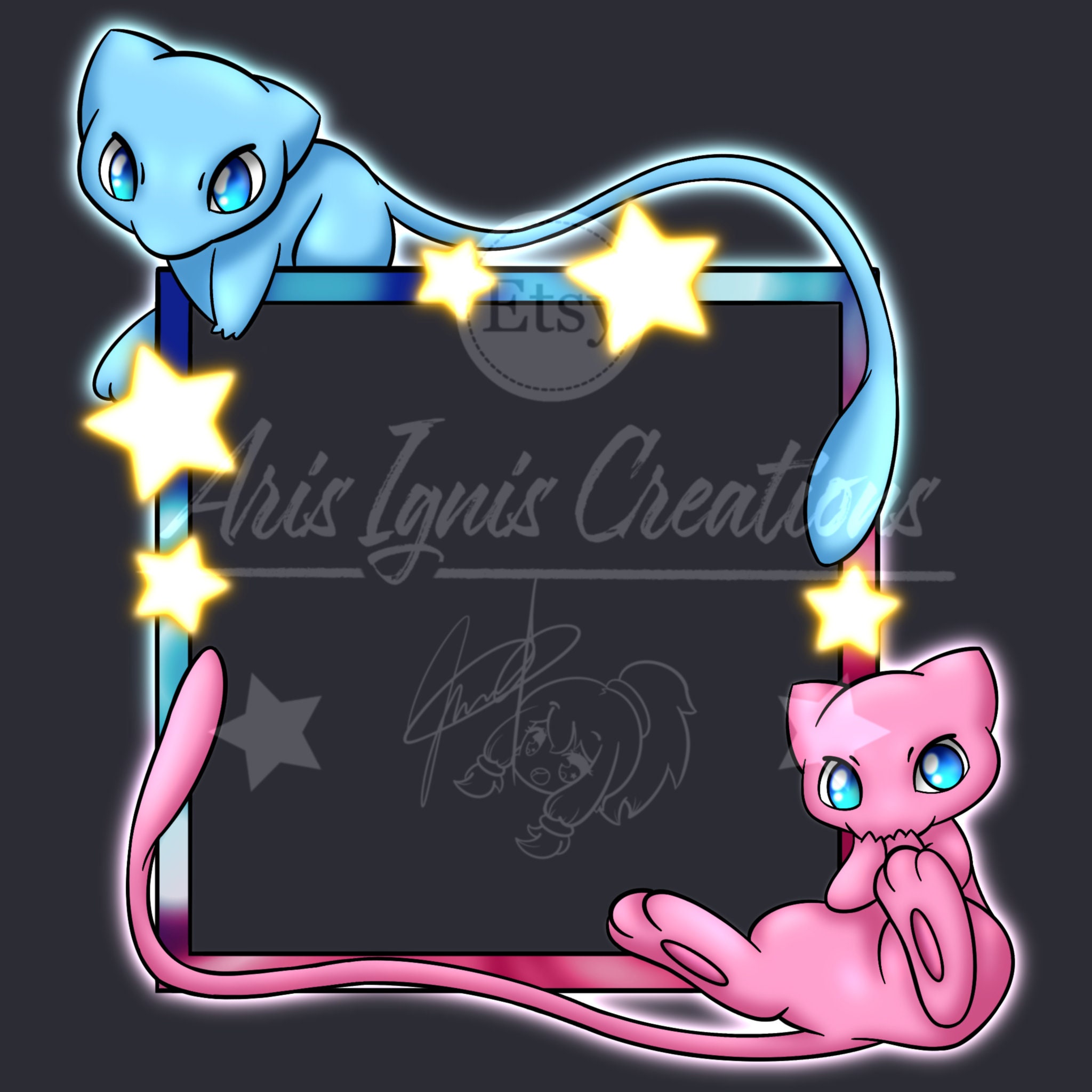 Mew Cam Boarder / Twitch OBS Webcam Overlay / Pokemon - Etsy