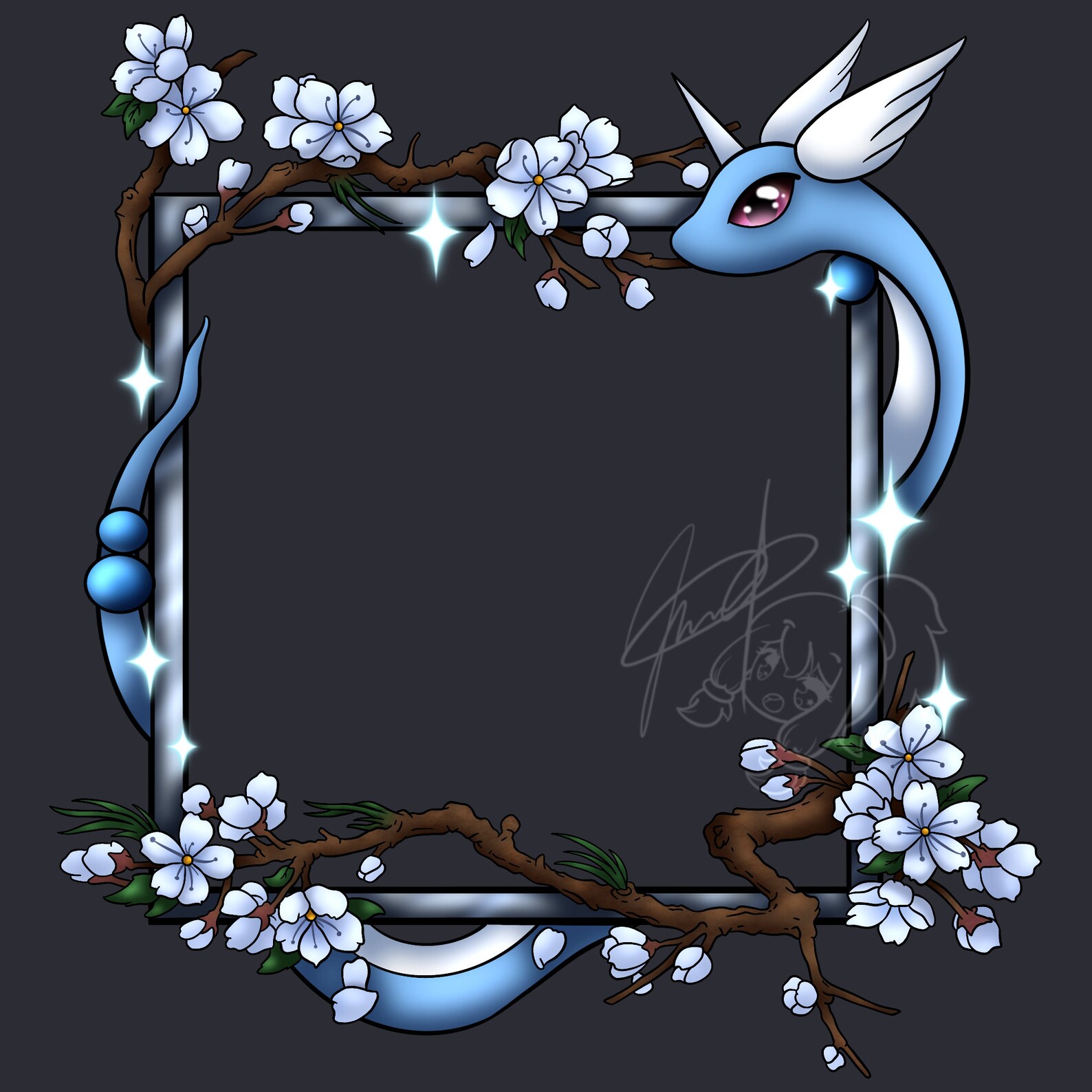 Dragonair Cam Boarder / Twitch OBS Webcam Overlay / Pokemon - Etsy