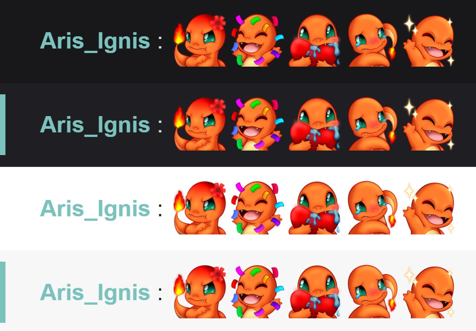 Charmander Emotes / Wave Love Cry Angry Cheer - Etsy