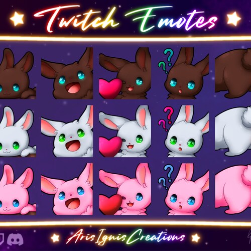 Cute Bunny Emote Pack Twitch Emotes Discord Emotes Meme - Etsy