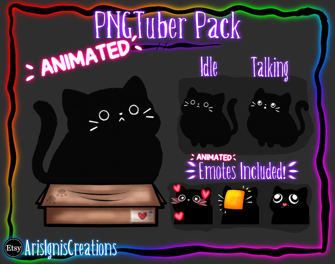 Animated Vibe Cat Pngtuber Pack - Voice Reactive / Premade Pngtuber ...