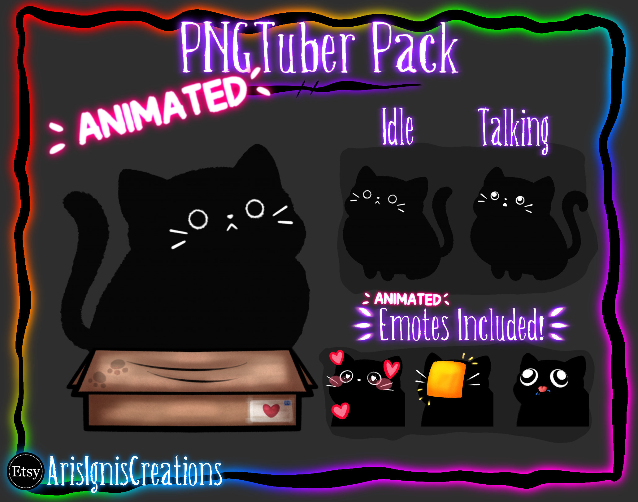 Vibe Cat Pngtuber Pack Animated / Premade Pngtuber / - Etsy