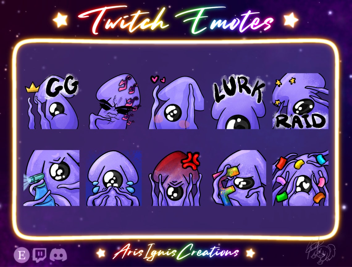Sqwibble Squid Emote Super Pack! - Etsy