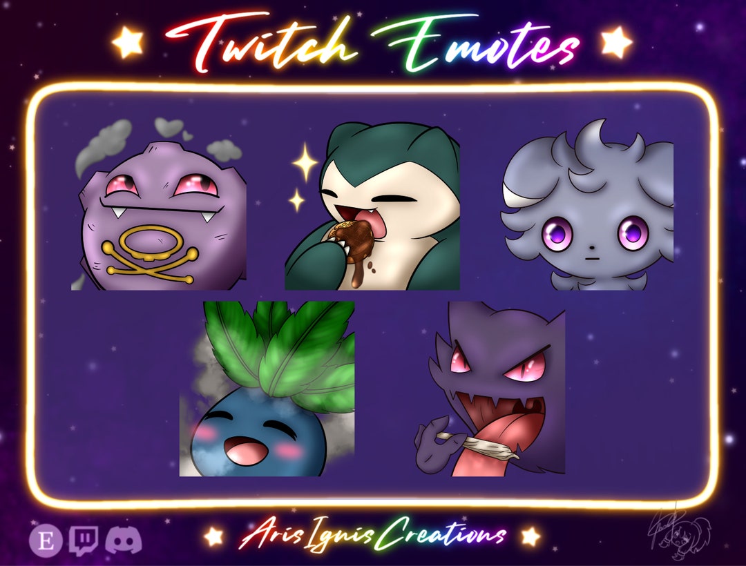 Zooted Pokémon Emotes / Stoned, Munchies, Crisis, Giggle, Lick - Etsy