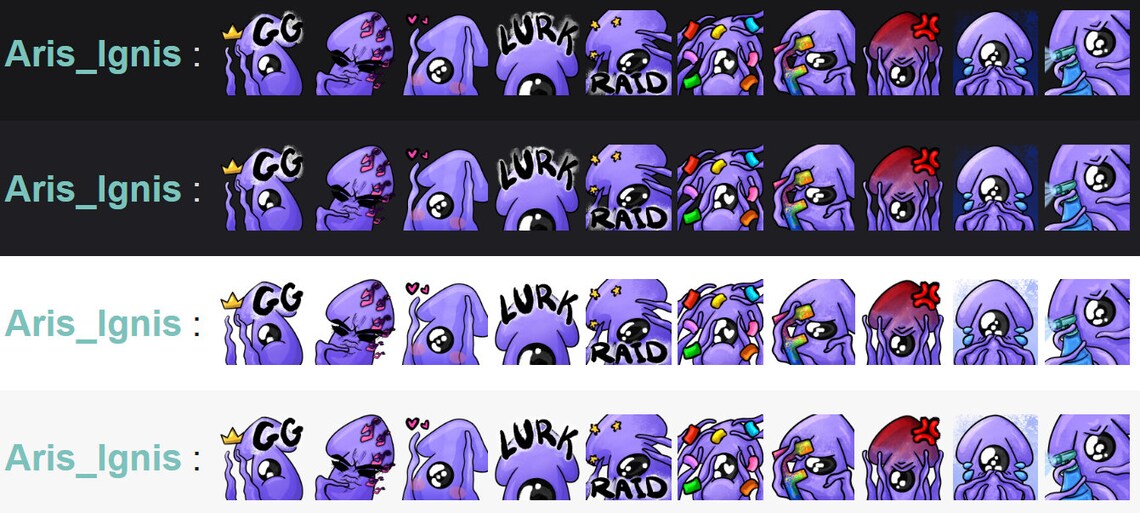 Sqwibble Squid Emote Super Pack - Etsy