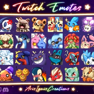 Super Pack of Pokemon Variety Emotes | Cute Pokemon Emote Pack - Etsy