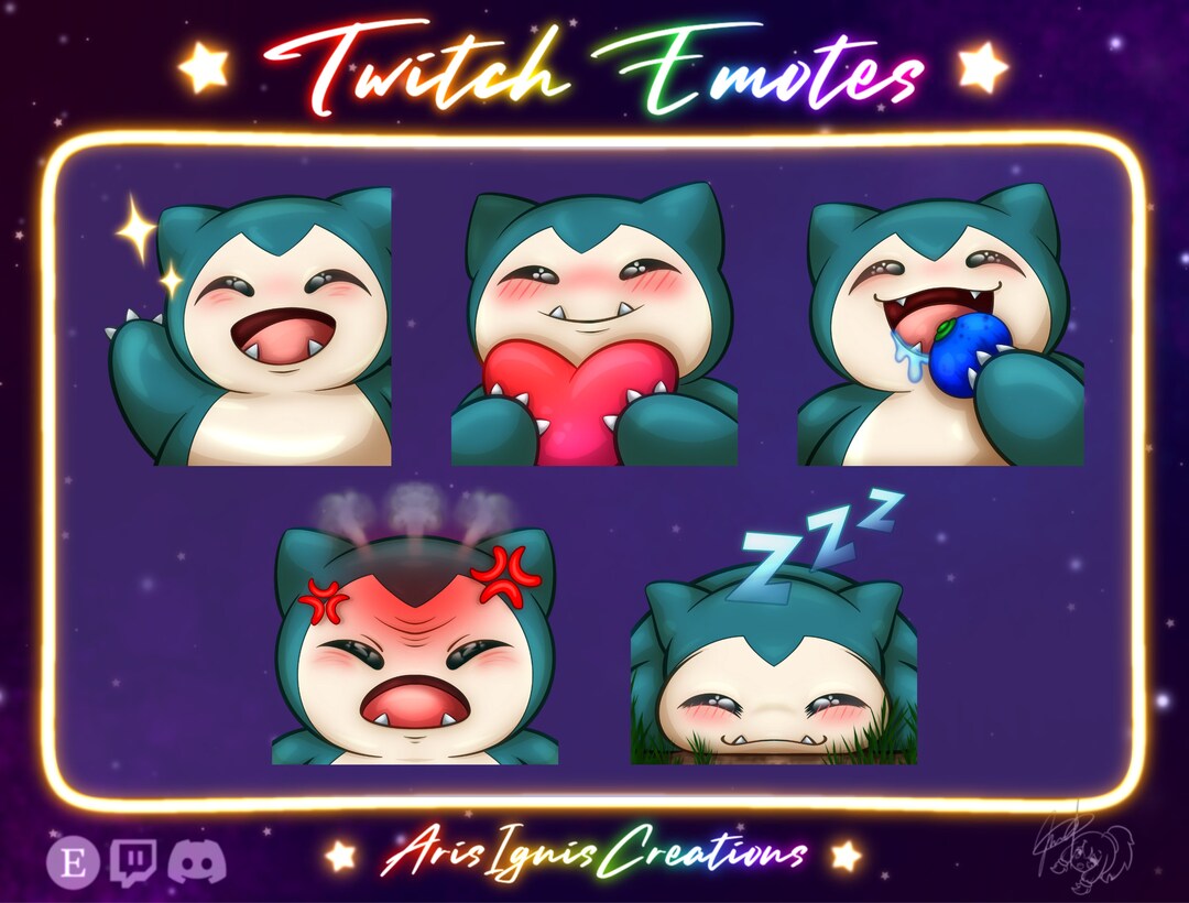 Snorlax Emotes / Wave, Love, Munch, Rage, Sleepy - Etsy