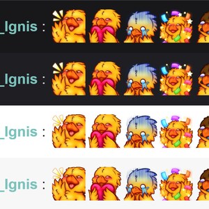 Chocobo Emotes / Wave, Cheer, Love, Cry, Knife - Etsy