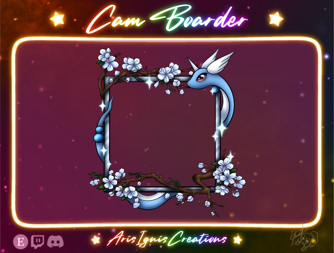 Dragonair Cam Boarder / Twitch OBS Webcam Overlay / Pokemon - Etsy
