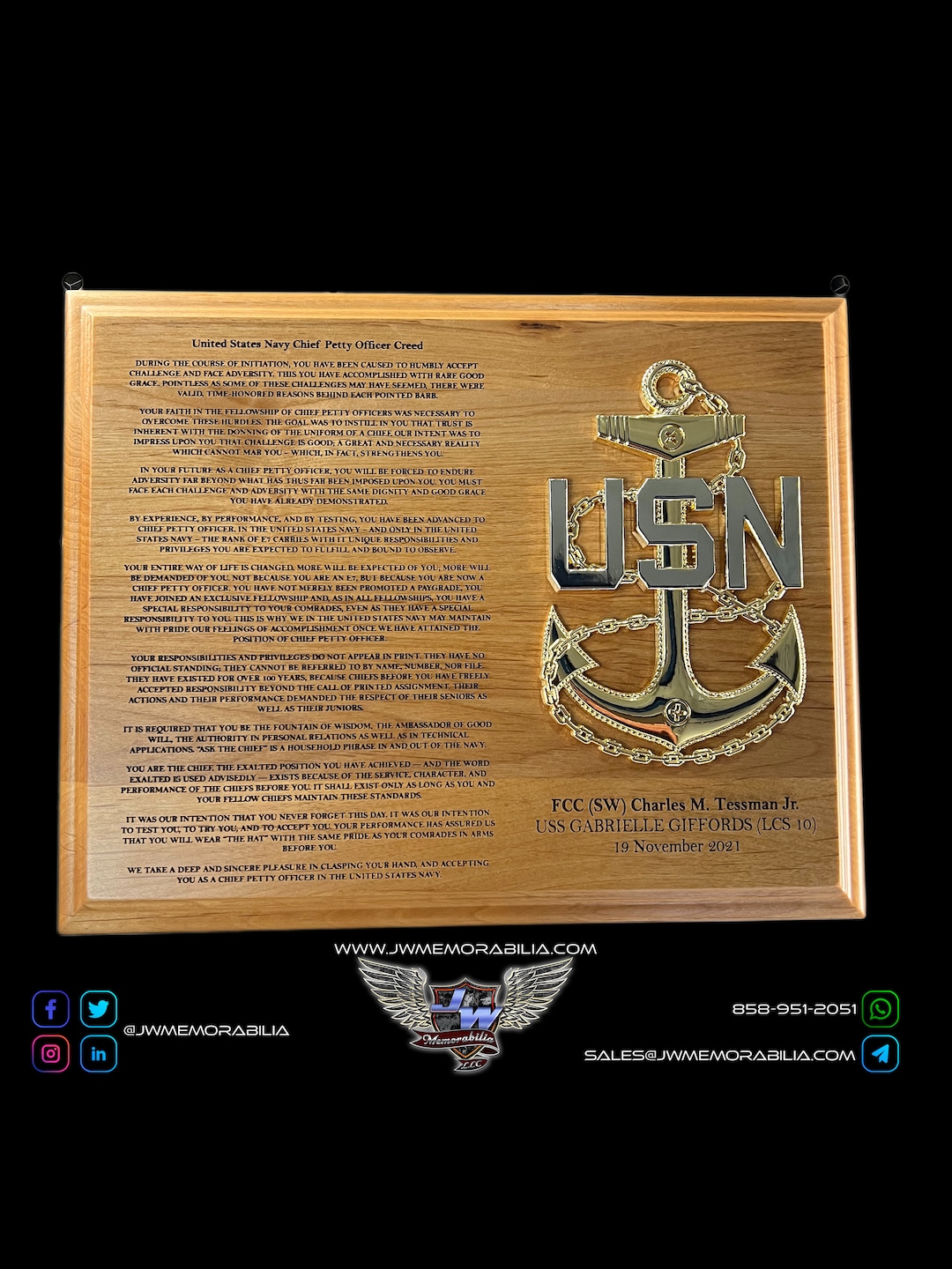Chief Petty Officer (CPO) Selectee Season Plaques W/metal CPO 5" Anchor ...