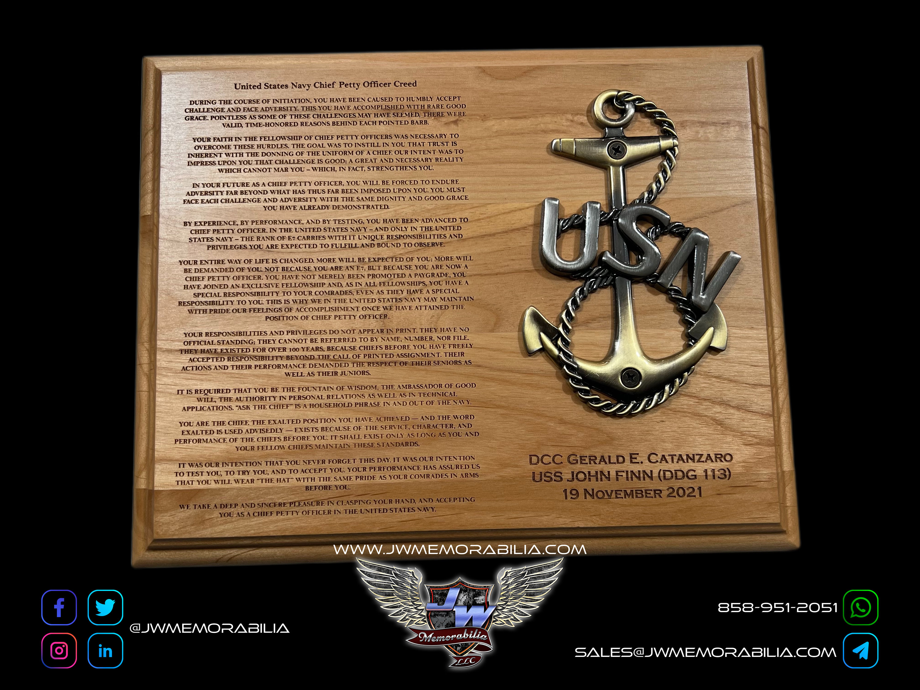 Chief Petty Officer (CPO) Selectee Season Plaques W/metal CPO 5" Anchor ...