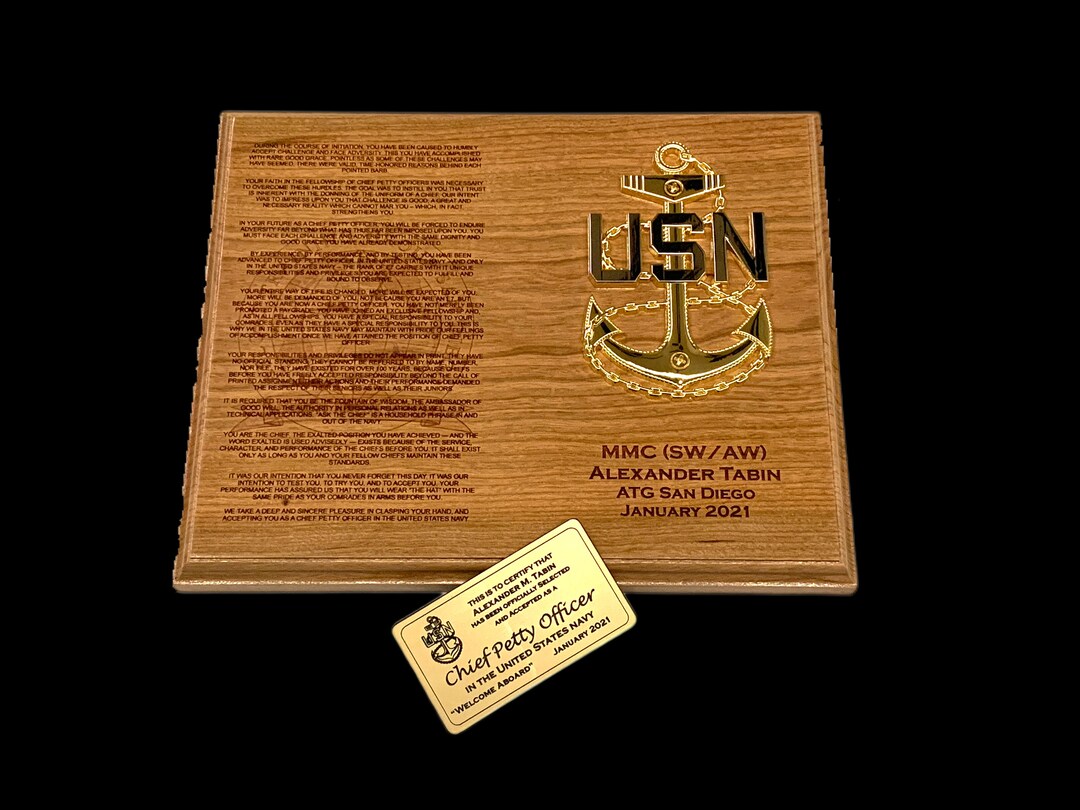 Chief Petty Officer (CPO) Selectee Season Plaques W/ Metal CPO 5 ...