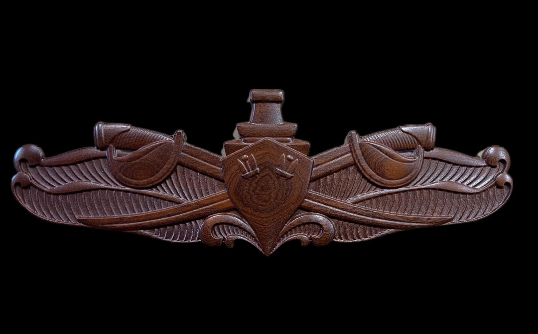 US Military Enlisted Surface Warfare Devices (ESWS 3D Wood Carved ...