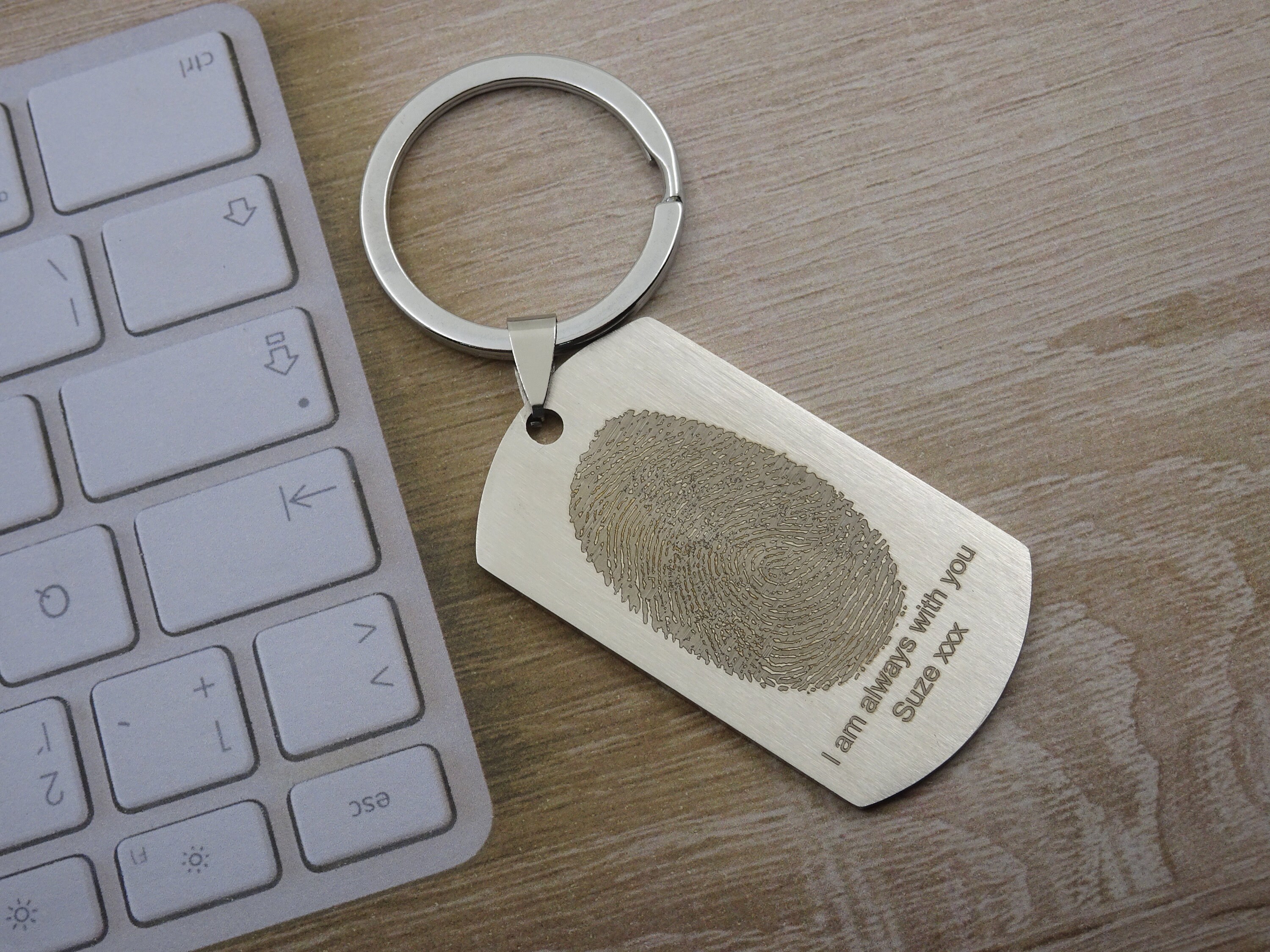 Personalized Fingerprint Engraved Army Dog Tag Keychain | Etsy