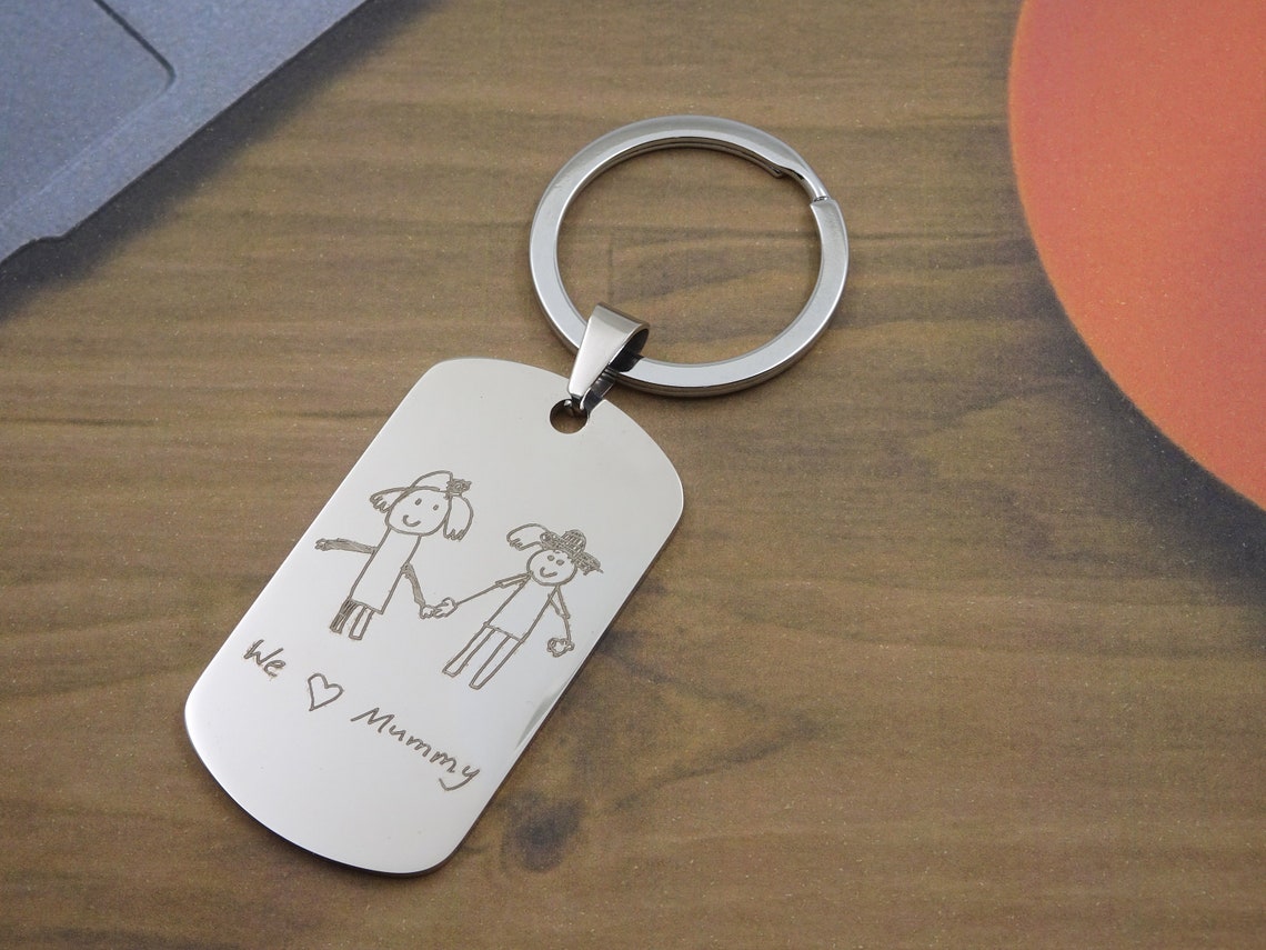 Personalized Kid & Child Art Kid's Drawing Dog Tag | Etsy
