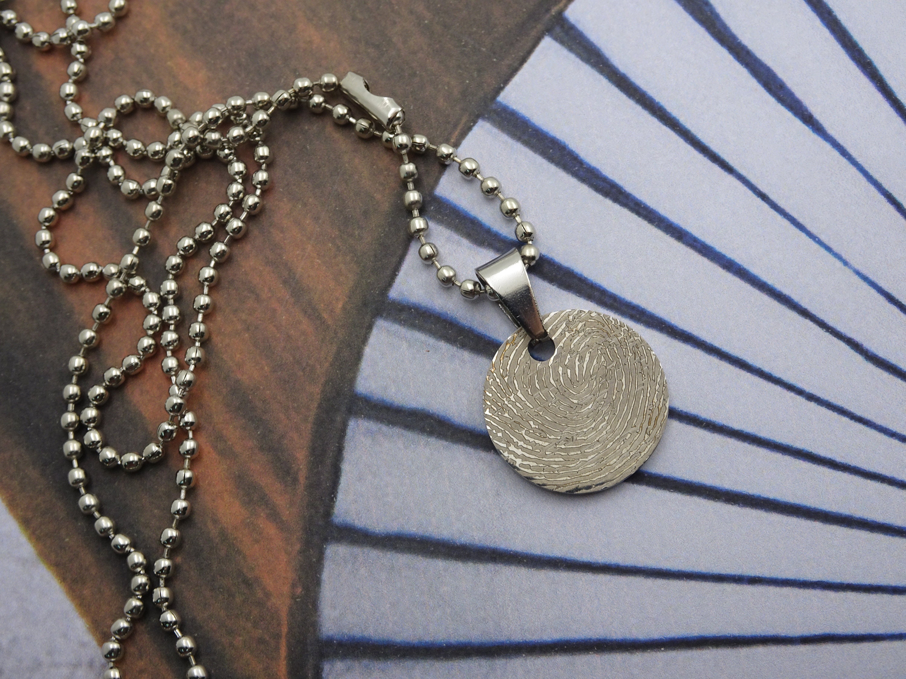 Personalized Fingerprint Handwriting Pendant, Custom Disc Tag Keychains ...