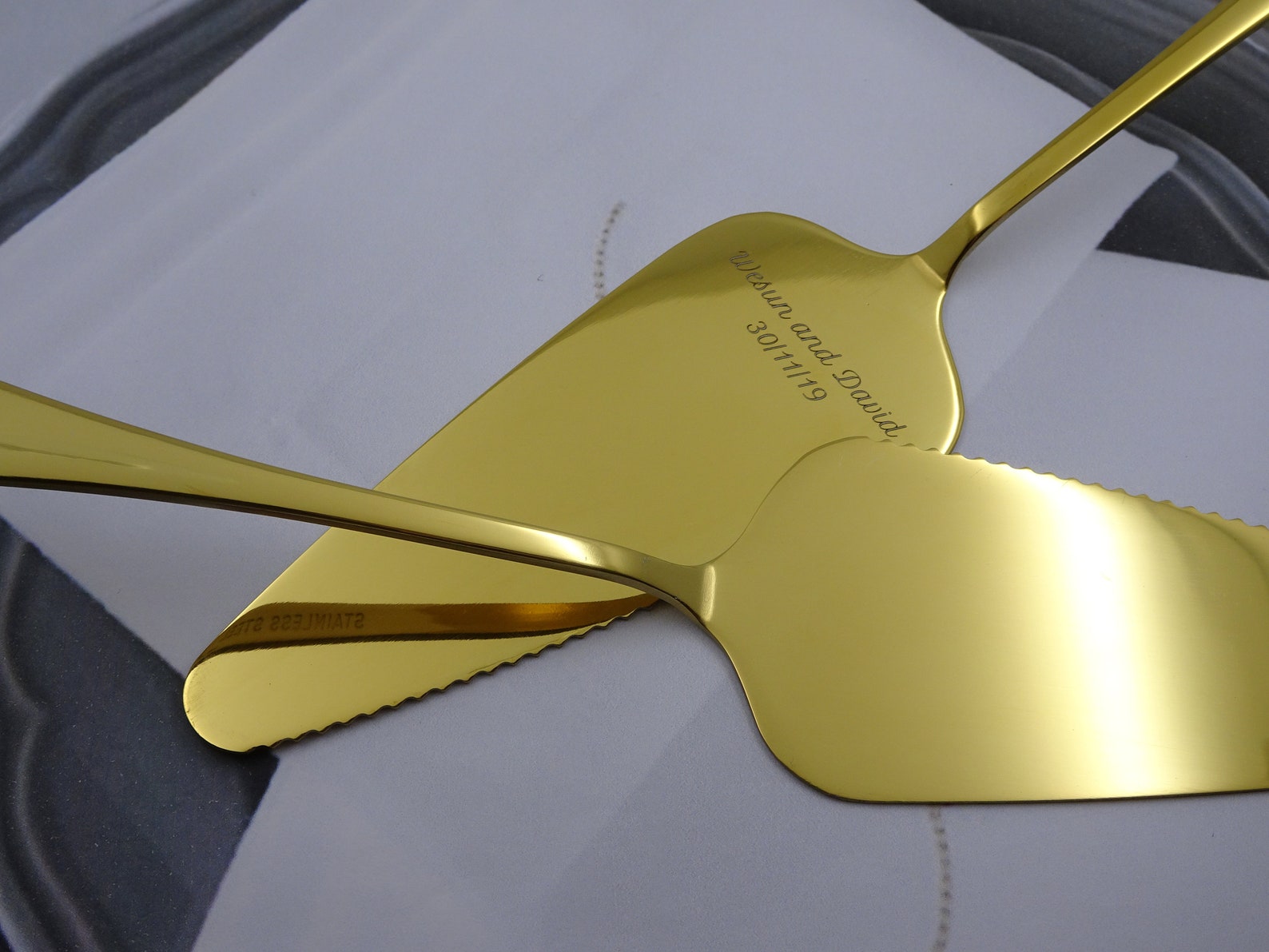 Personalized Engraved Cake Cutter Custom Wedding Cake Server - Etsy