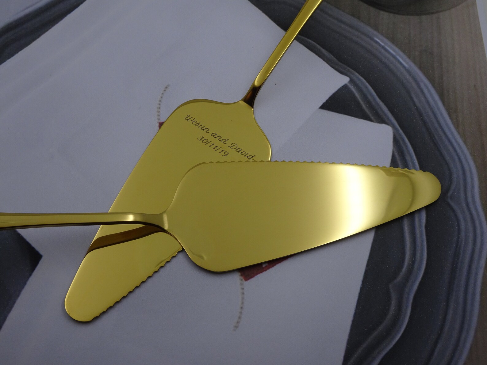 Personalized Engraved Cake Cutter Custom Wedding Cake Server - Etsy