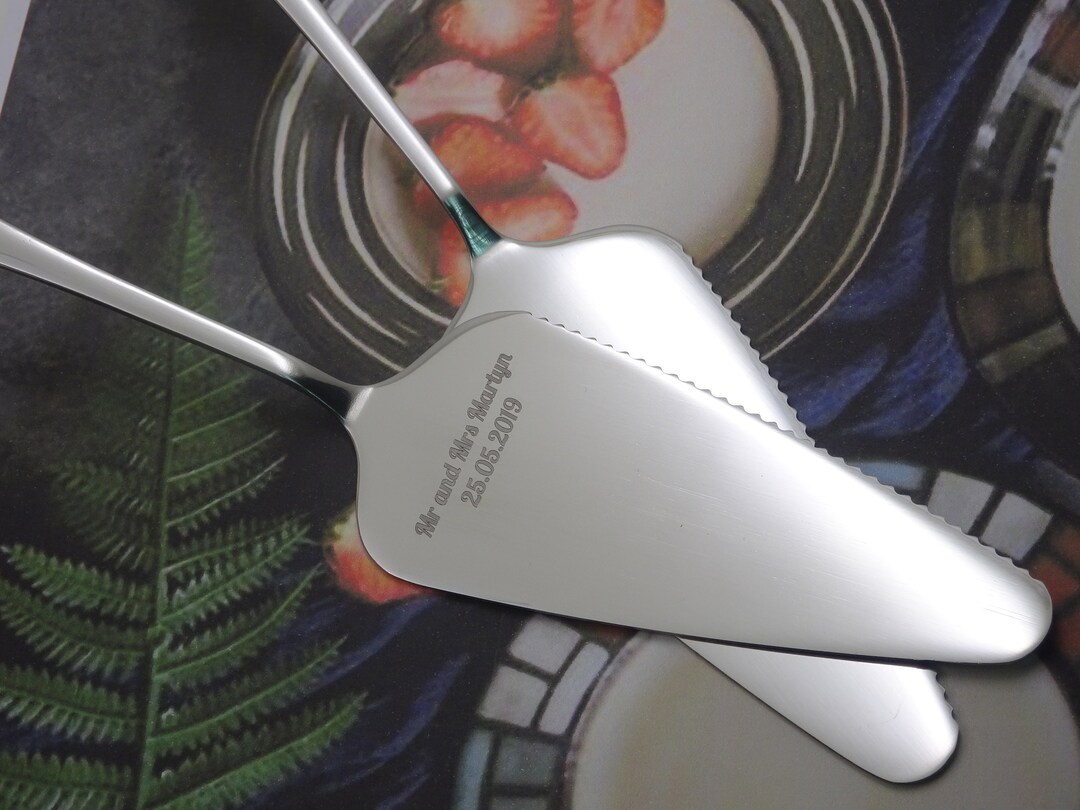 Personalized Engraved Cake Cutter, Custom Wedding Cake Server, Pie ...