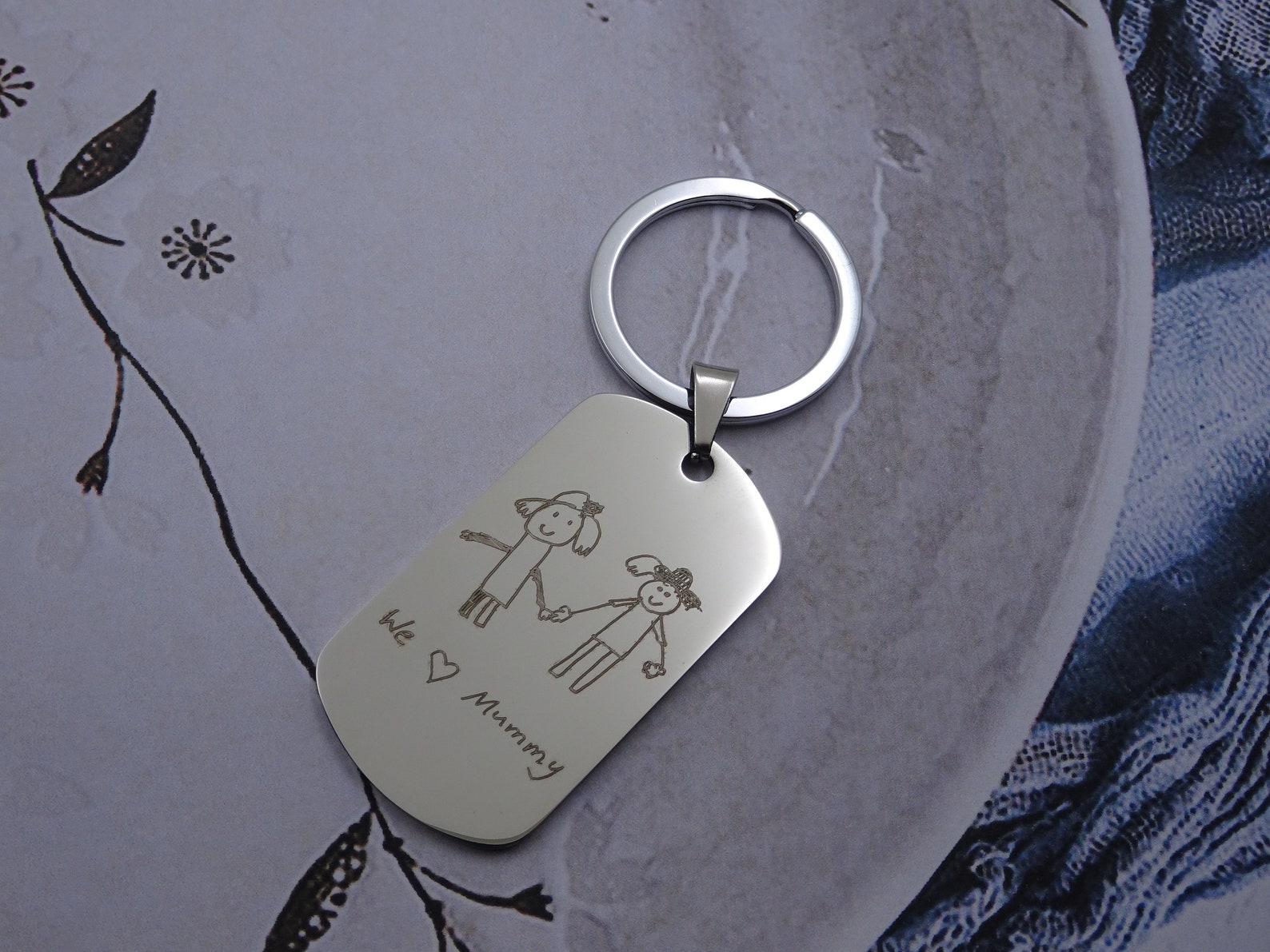 Personalized Kid & Child Art Kid's Drawing Dog Tag | Etsy