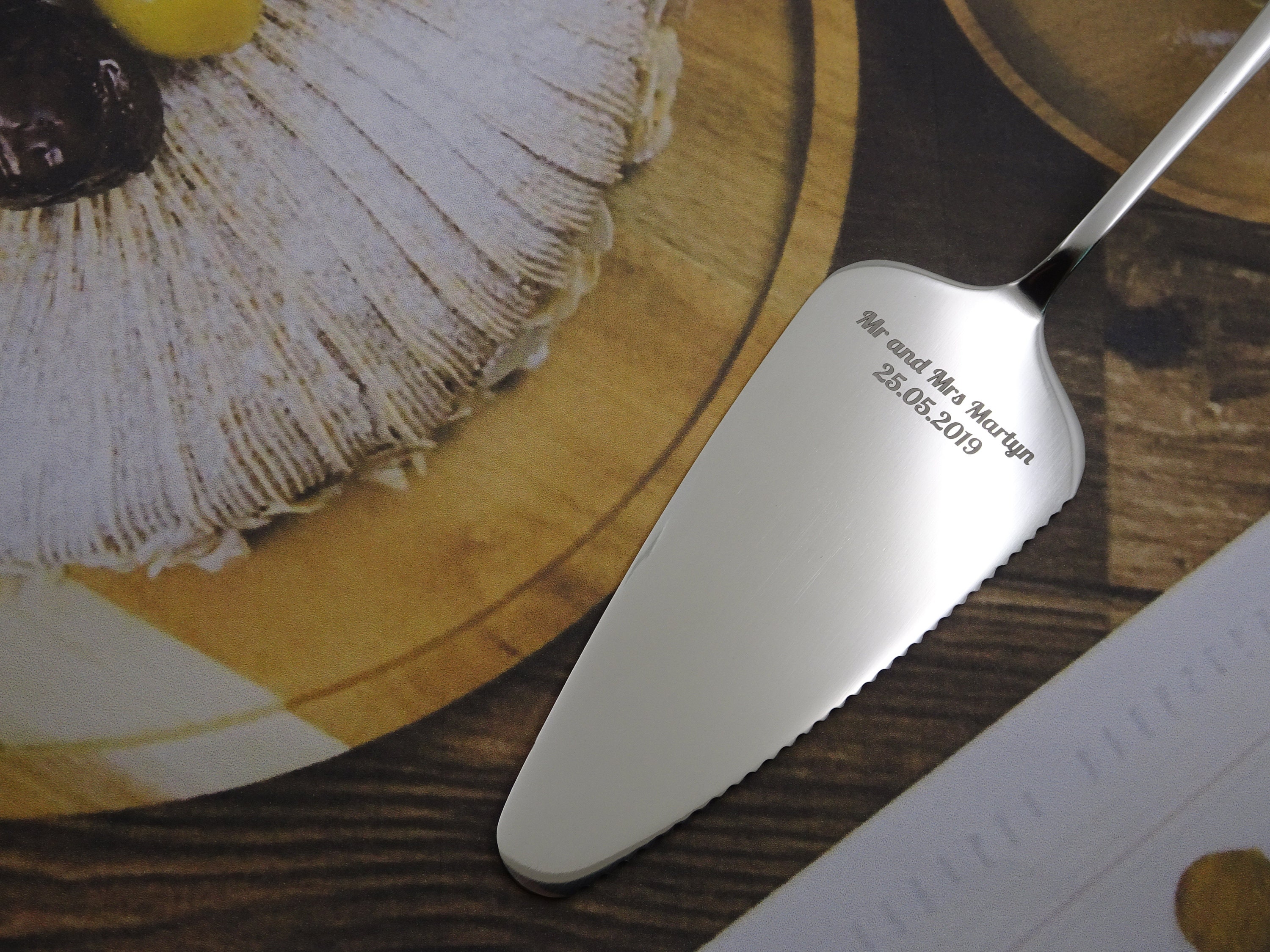 Personalized Engraved Cake Cutter Custom Wedding Cake Server - Etsy
