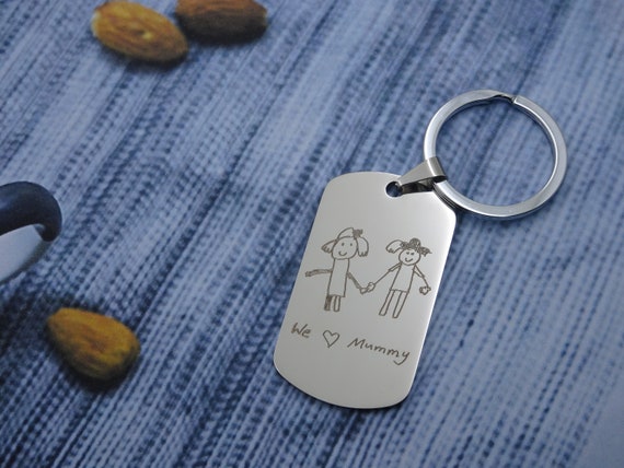 Personalized Kid & Child Art Kid's Drawing Dog Tag | Etsy