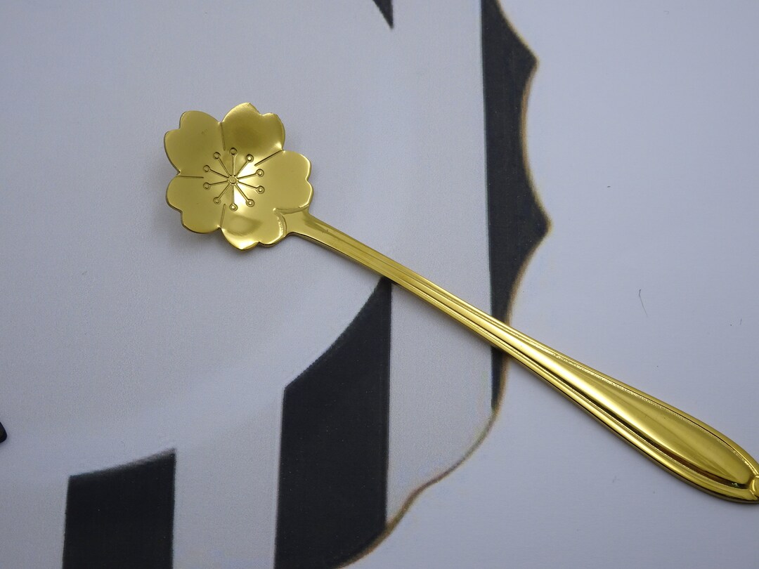 Custom Laser Engraved Stainless Steel Sakura Flower Tea Spoon,coffee ...