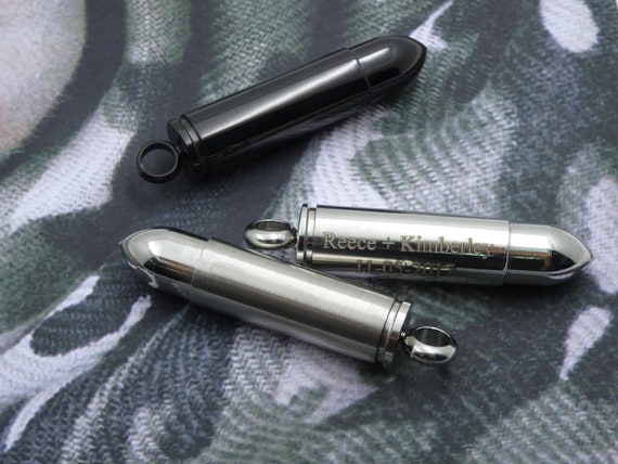 Personalized Laser Engraved Bullet Memorial Necklace Unique | Etsy