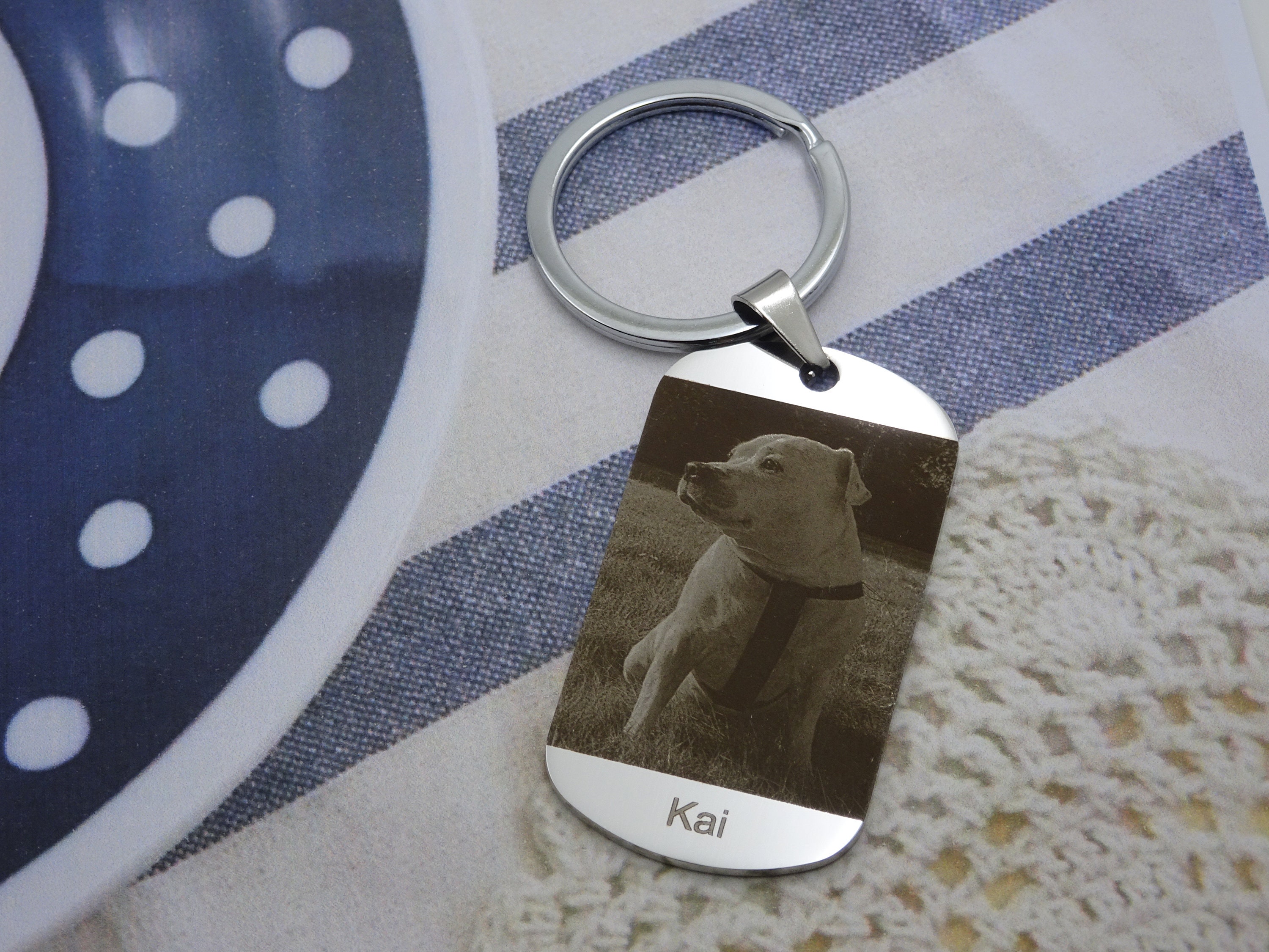 Personalized Engraved Photo Dog Tag Key Chain Custom - Etsy