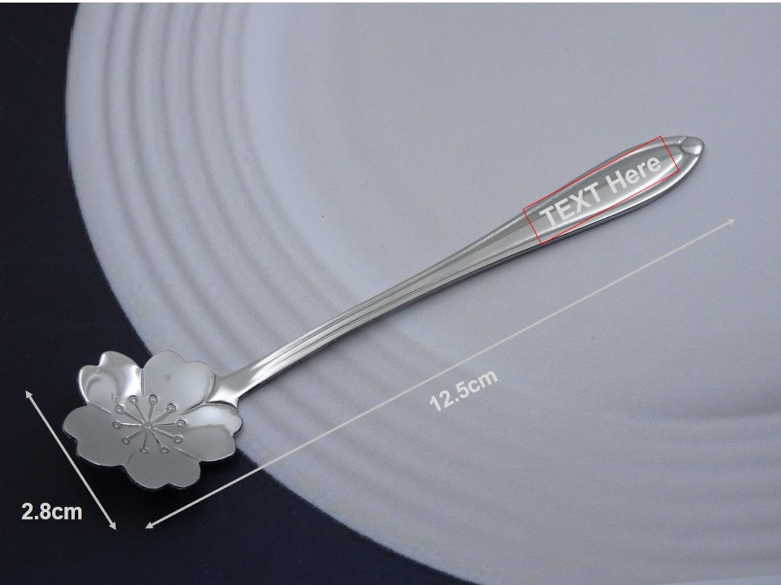 Custom Laser Engraved Stainless Steel Sakura Flower Tea Spoon,coffee ...